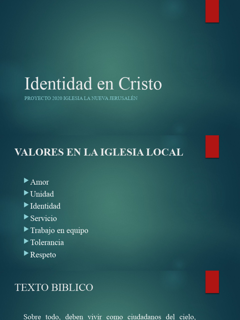 Identidad y Valores en Cristo 2020 | PDF | Crecimiento personal y ...