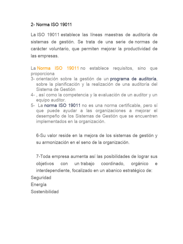 Iso 19011 | PDF | Auditoría | Organización internacional para la ...