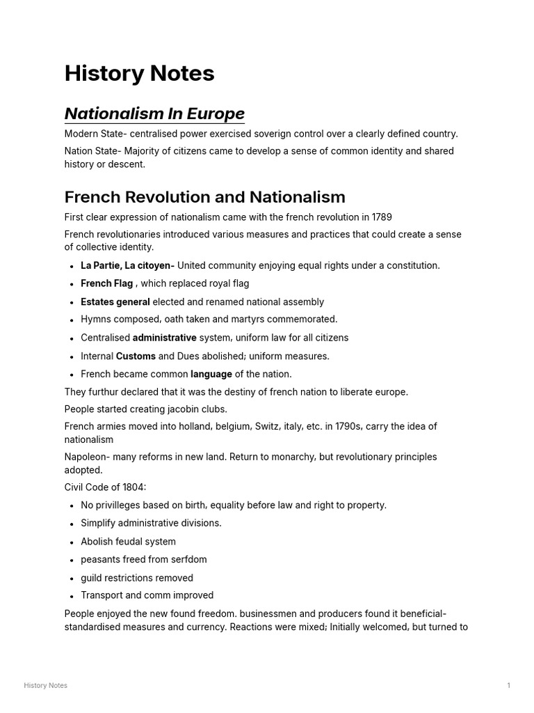 Class X history notes | PDF