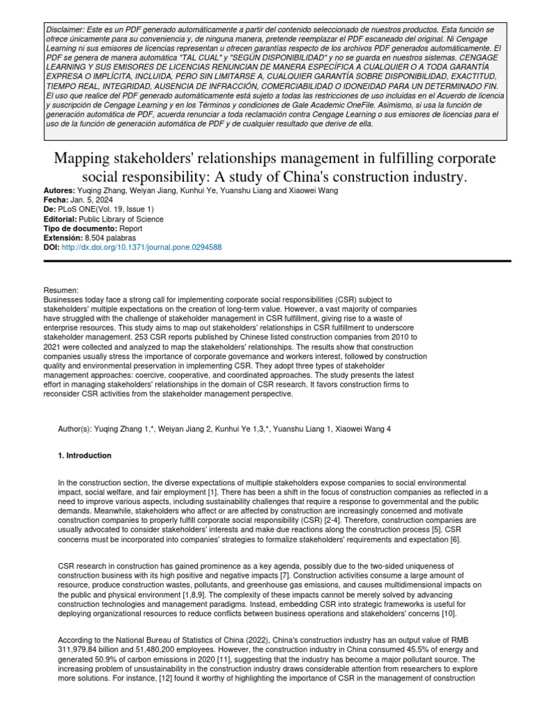 Mapping Stakeholders Relations - PDF | PDF | Liderazgo | Empresas