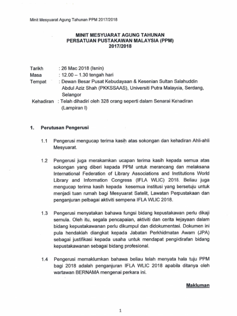 Minit MAT PPM 2018 | PDF