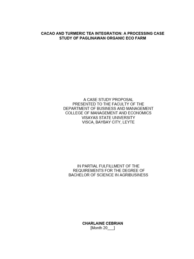 Sample Case Study Document - Outline | PDF | Cocoa Bean