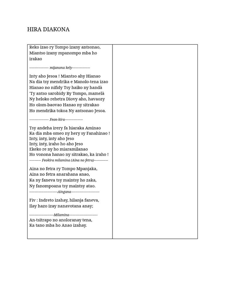 Hira Diakona | PDF