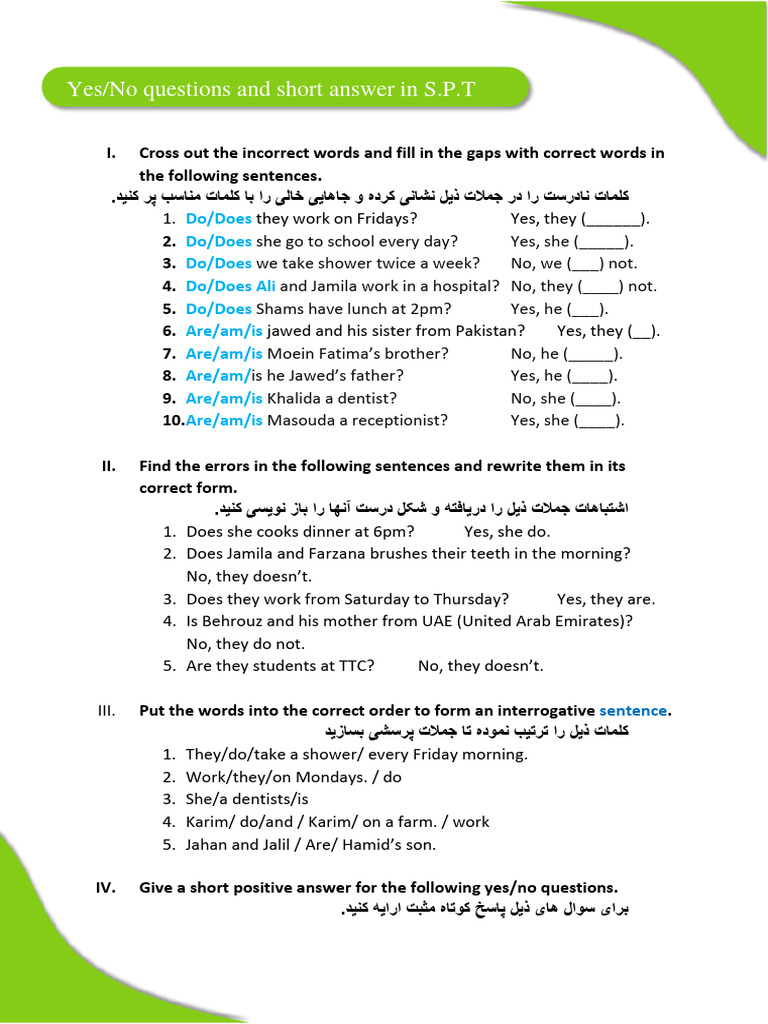 Yes-No Questions | PDF