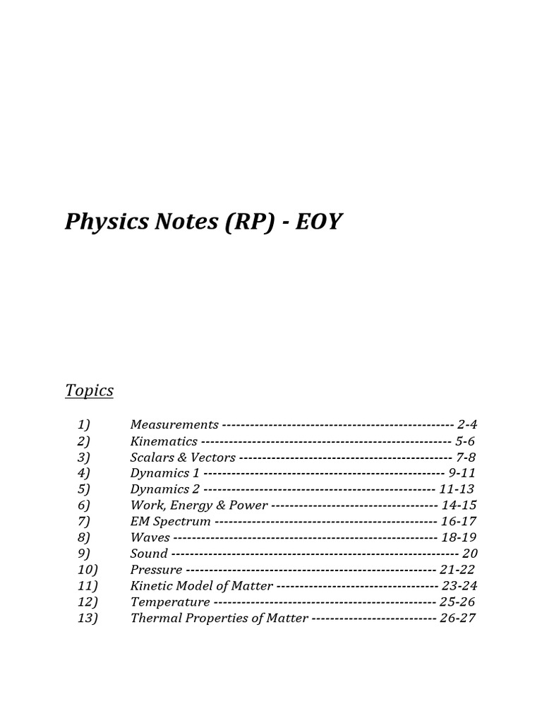 Y3 Physics Notes EOY | PDF | Force | Friction