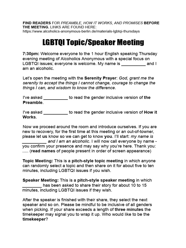 LGBTQI Topic - Speaker - Script - 11.2023 | PDF
