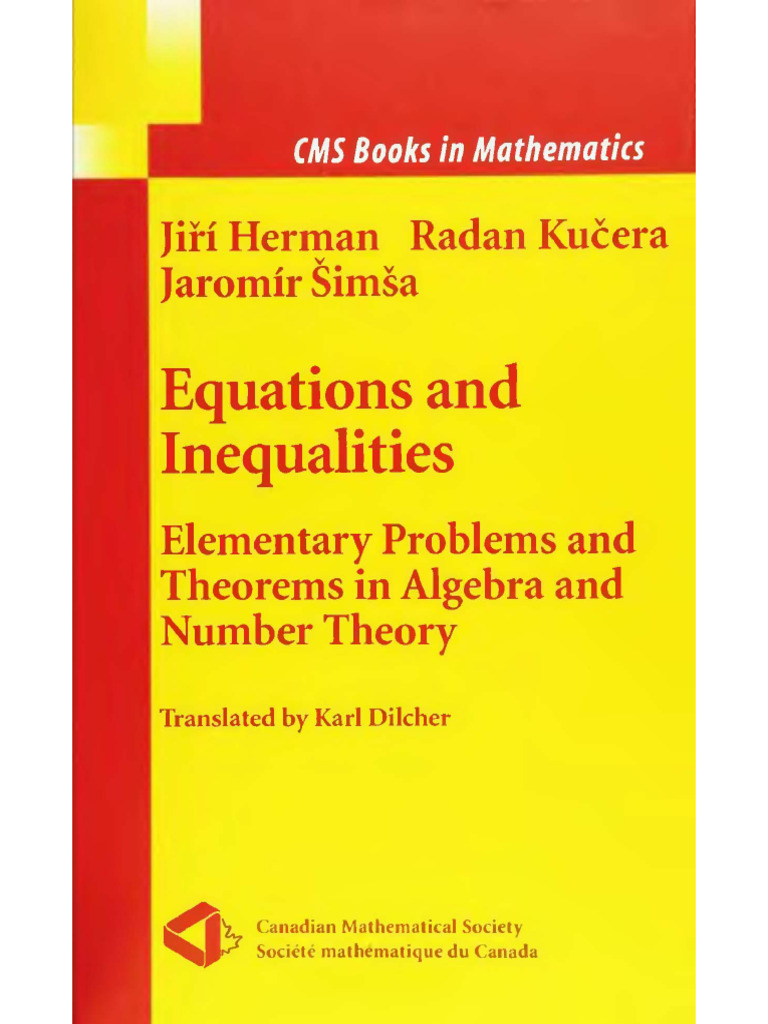 Equations and Inequalities - Elementary Problems and Theorems in Algebra and Number Theory ...