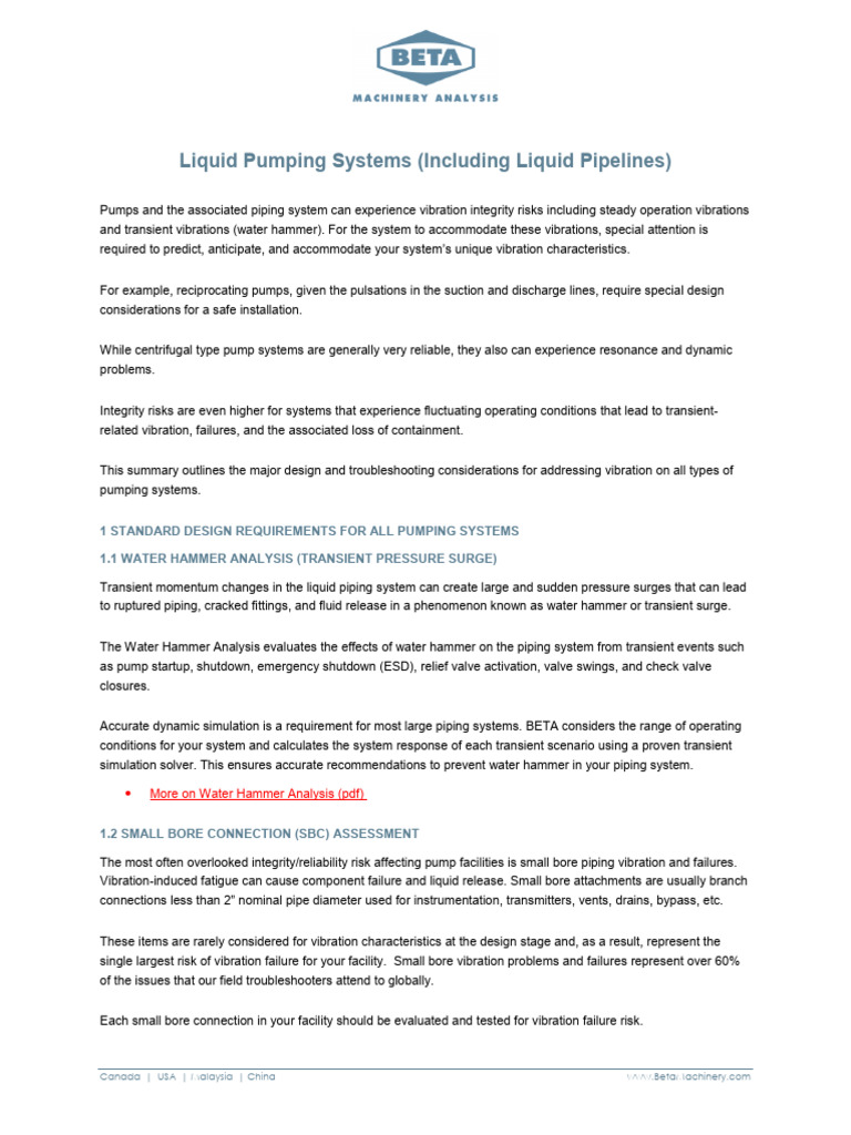 Liquid Pumping Systems (Including Liquid Pipelines) | PDF | Pump | Deep ...