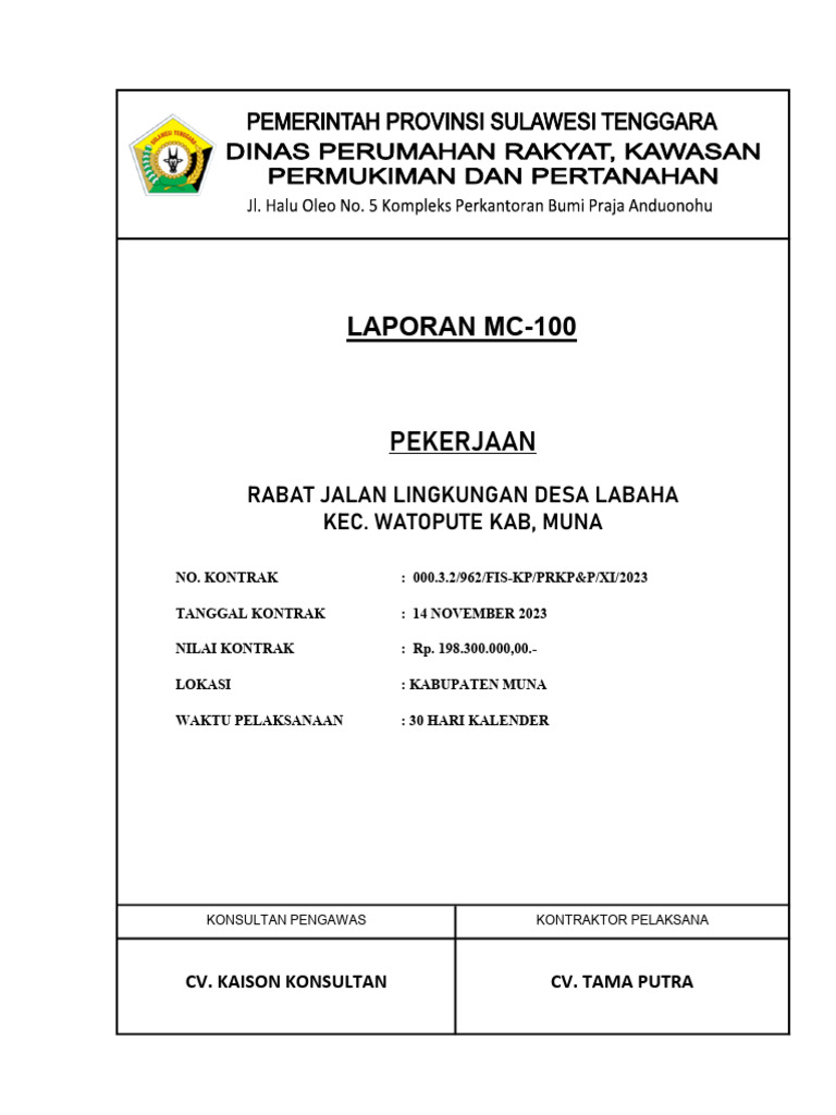 Laporan MC - 100 | PDF