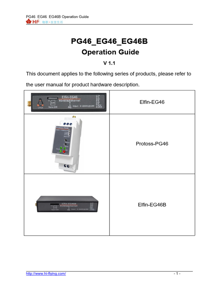 PG46 - EG46 - EG46B - Operation Guide V1.1 (20220510) | PDF | Port ...