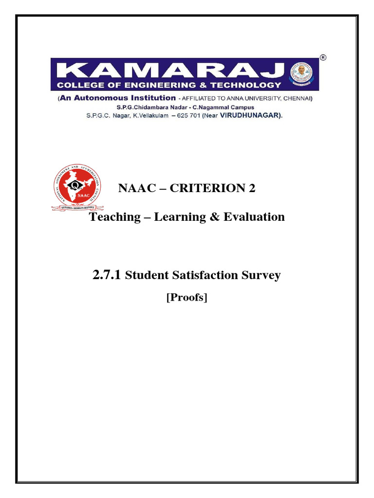 NAAC Student Satisfaction Survey Guide | PDF | Teachers | Mentorship