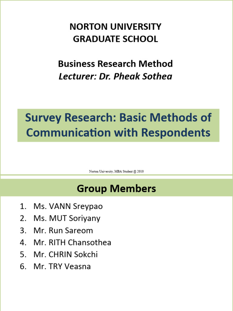 Communication Method | PDF | Survey Methodology | Questionnaire