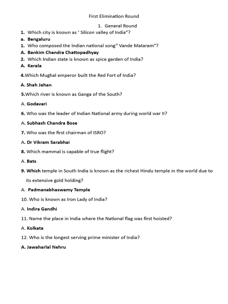 Eliminatioin General Round | PDF | Ayurveda | Asia