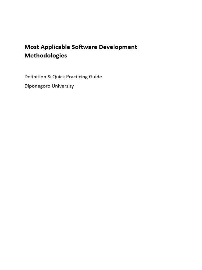 Most Applicable Software Development Methodologies | PDF | Business
