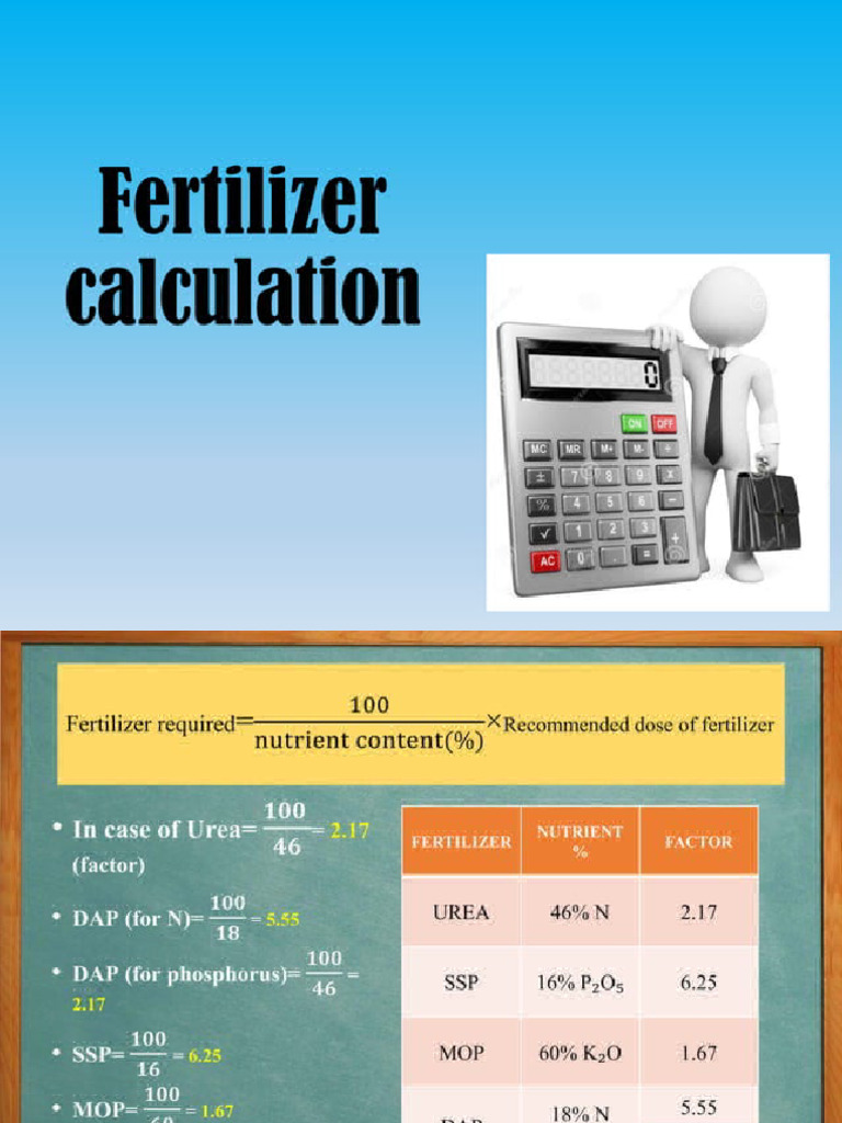 Fertiliser Calculation | PDF