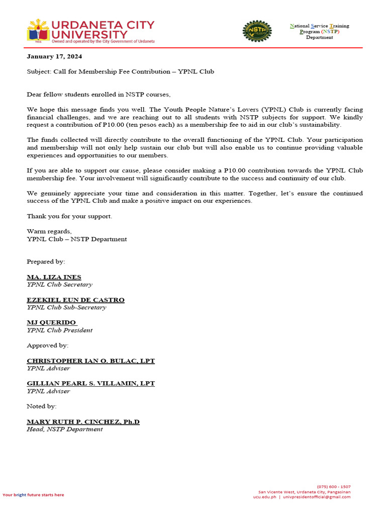 Letter To Students | PDF | Social Science | Wellness