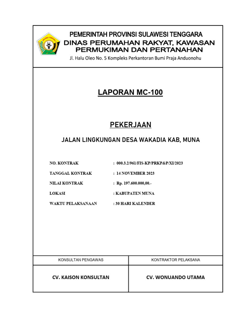 LAPORAN MC - 100 Fix | PDF