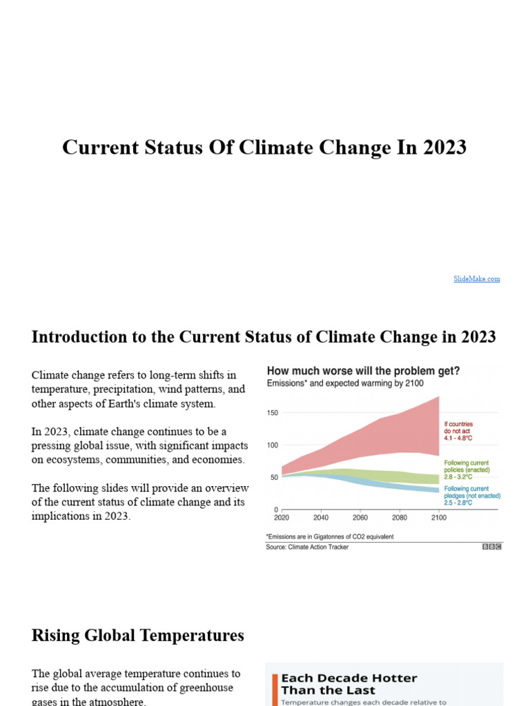 Current Status of Climate Change in 2023 | PDF | Climate Change ...