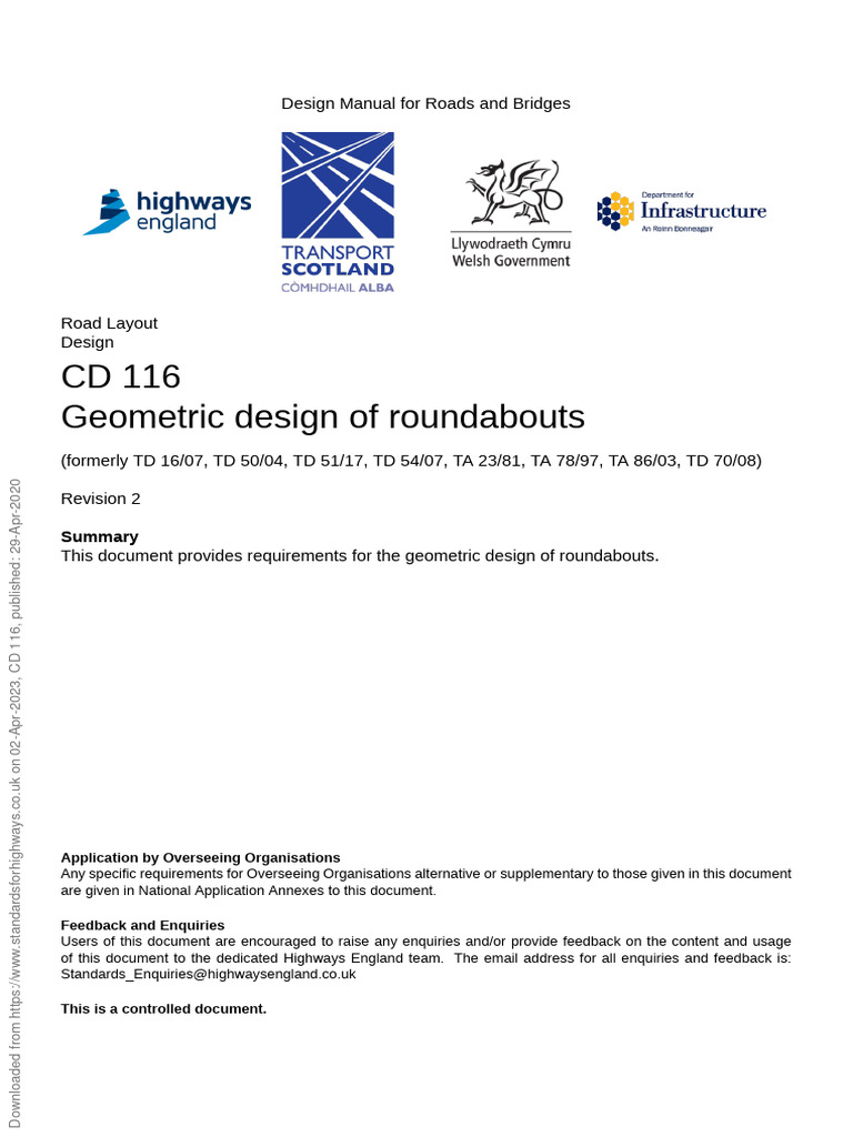 CD 116: Roundabout Design Guidelines | PDF | Traffic Light | Transport
