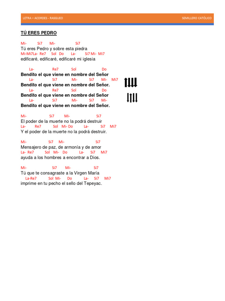 Letra y acordes de "Tú eres Pedro" | PDF | Religión y espiritualidad