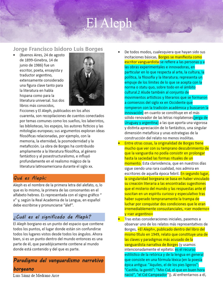 Analisis Del Cuento El Aleph de Jorge Luis Borges | PDF