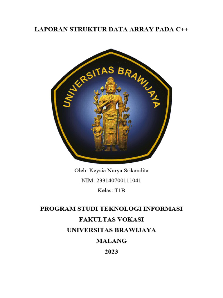 Laporan Struktur Data Array Pada C++ | PDF Laporan Struktur Data Array Pada C++ | PDF