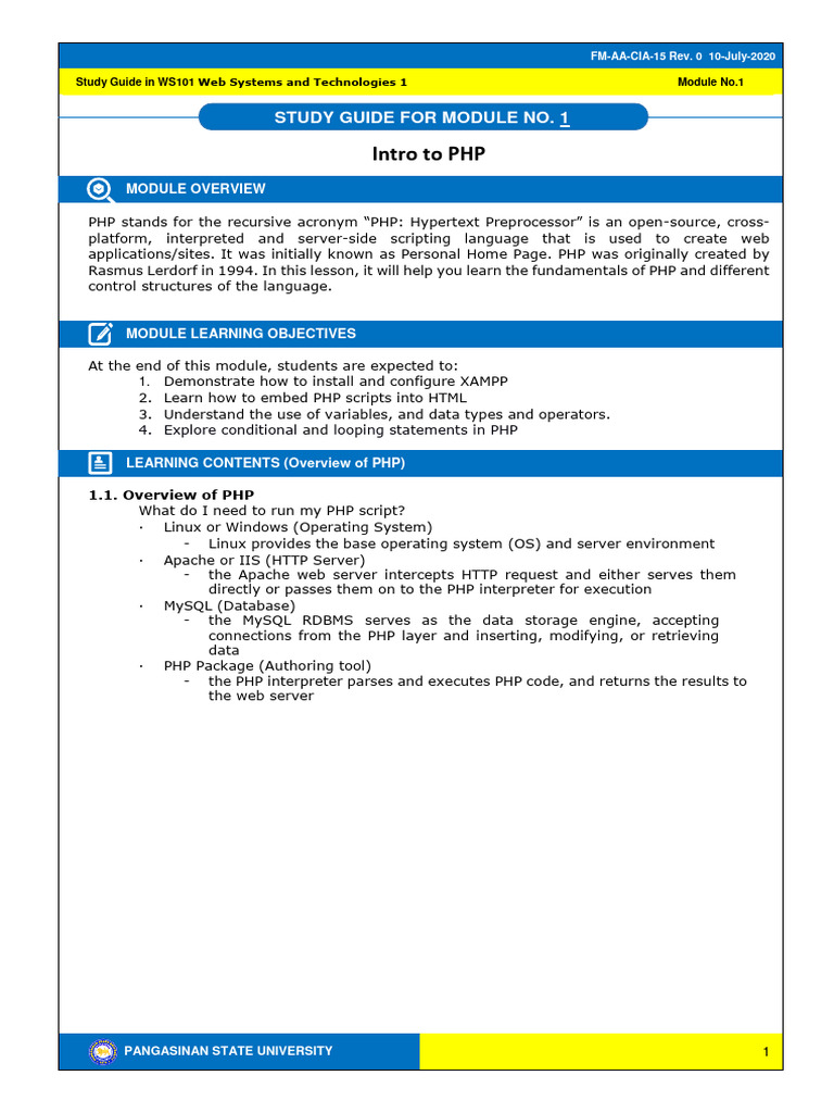WS 101 - Module1 | PDF