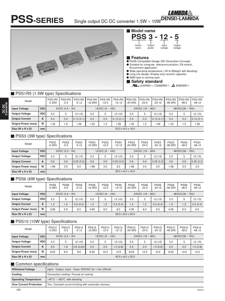 PSS Series DC-DC Converter Overview | PDF | Electrical Equipment ...