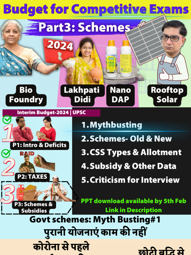 Budget 2024 P3 Schemes Mrunal SD | PDF | Government Budget Balance | Taxes