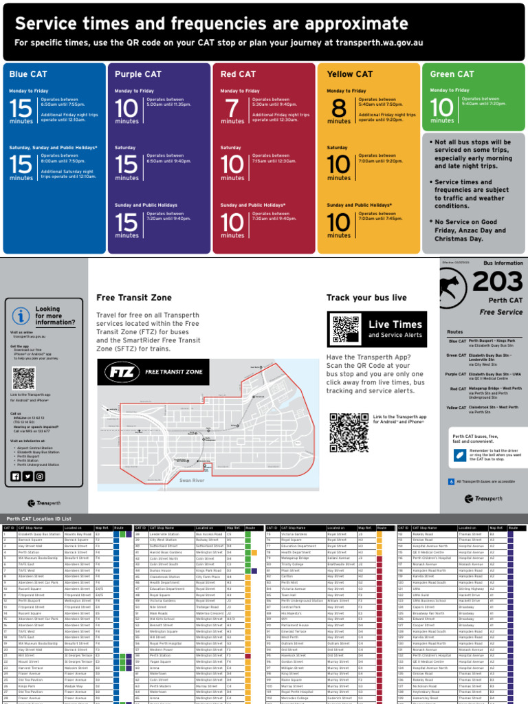 Perth CAT Timetable 203 20230702 | PDF | Public Transport | Chess