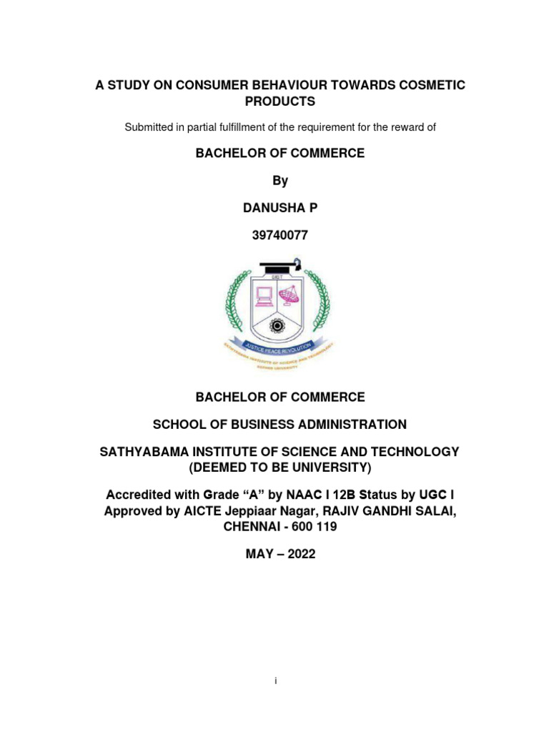 1922 B.com B.com Batchno 74 | PDF | Behavior | Consumer Behaviour