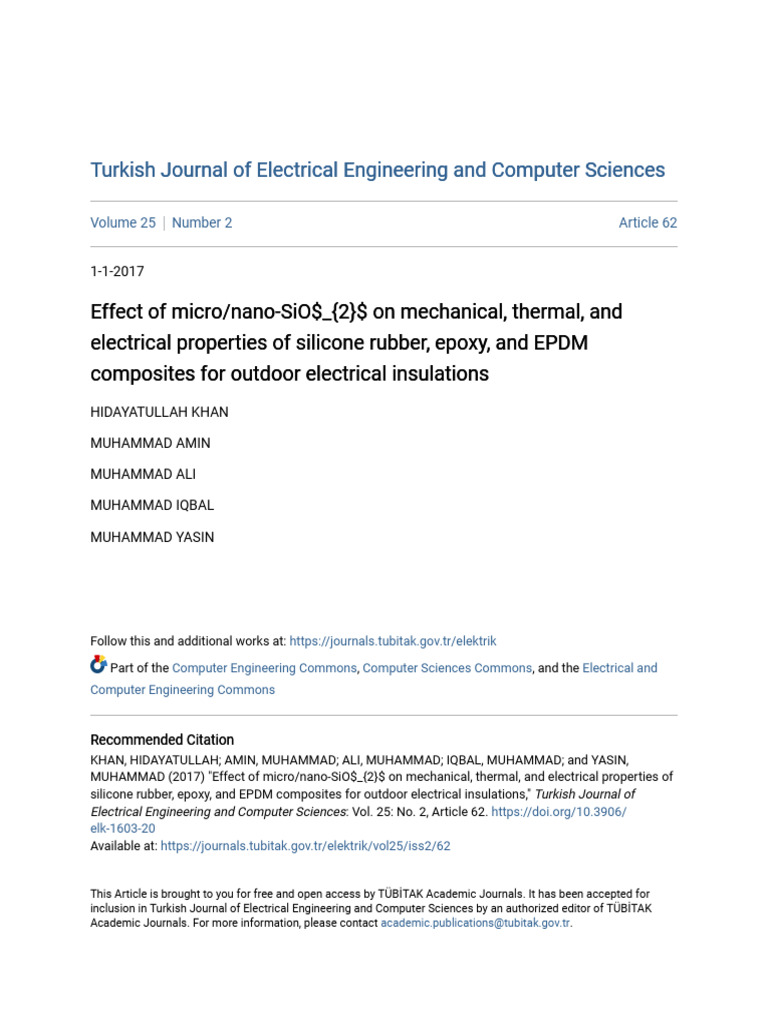 Effect of Micro - nano-SiO$ - (2) $ On Mechanical Thermal and Electr | PDF | Composite Material ...