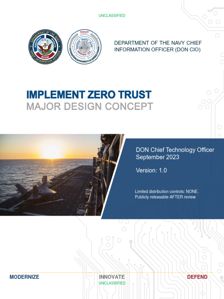 Navy's Zero Trust Cybersecurity Strategy | PDF | Security | Computer Security