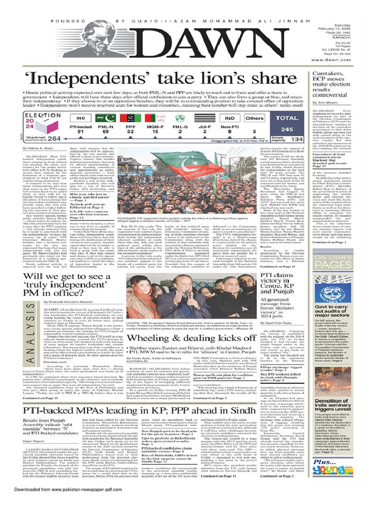 PDF 02-10-2024 Dawn Newspaper | PDF
