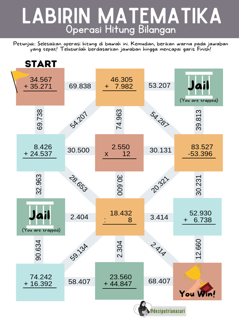 Asesmen Labirin Matematika | PDF