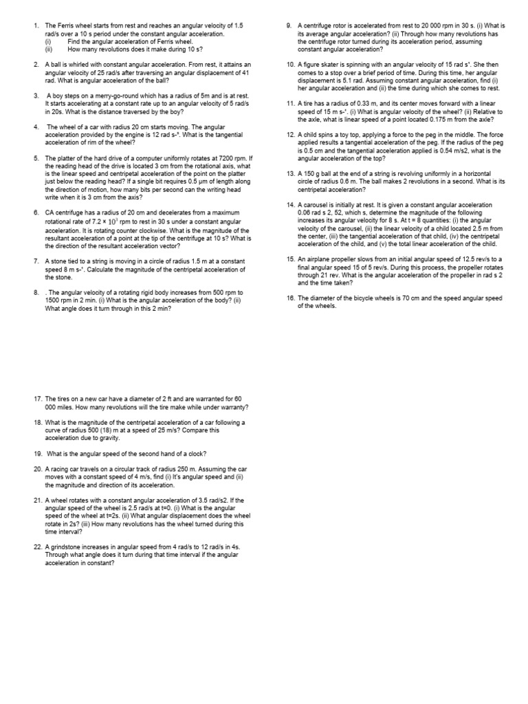 Grade 12 Chapter 1 Questions | PDF | Acceleration | Speed