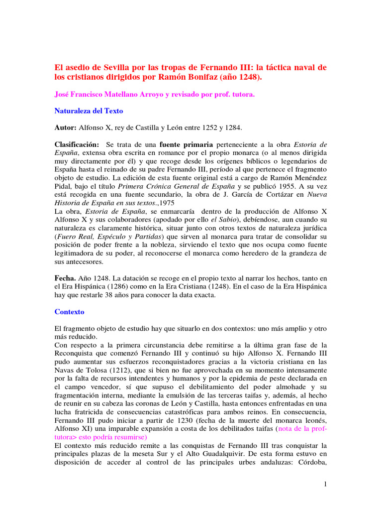 Textos+Comentados+Lección+1 +H +M +España+II | PDF