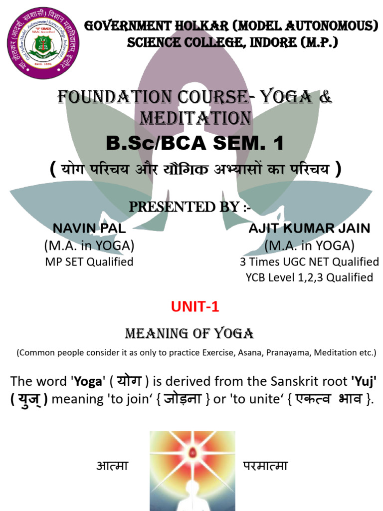YOGA Foundation PPT Notes | PDF YOGA Foundation PPT Notes | PDF
