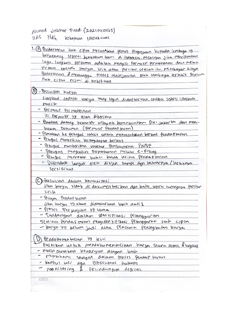 UAS HKI Ahmad Jauhar Fuadi | PDF