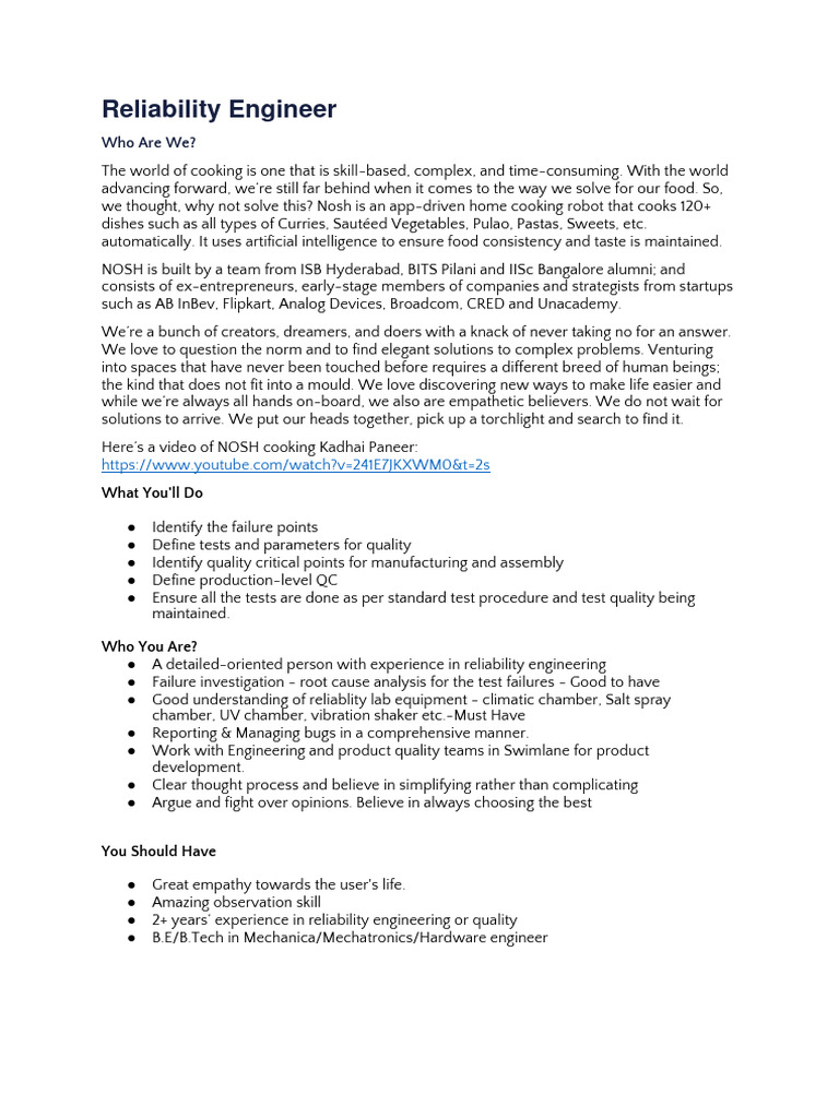 Reliability - Engineer & Hardware QA | PDF | Reliability Engineering | Cognition