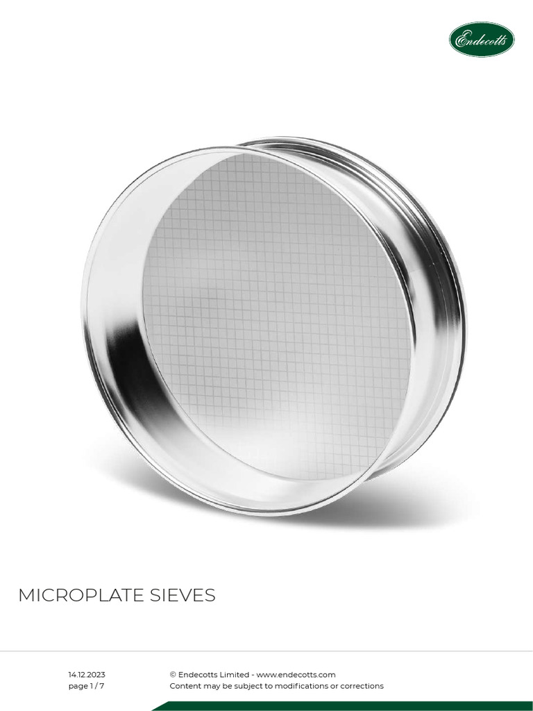 Product - Info Microplate Sieves EN | PDF | Nickel | Stainless Steel