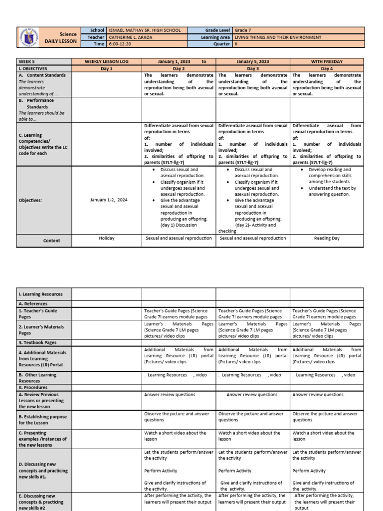 DLL Q2W5 | PDF | Learning | Behavior Modification