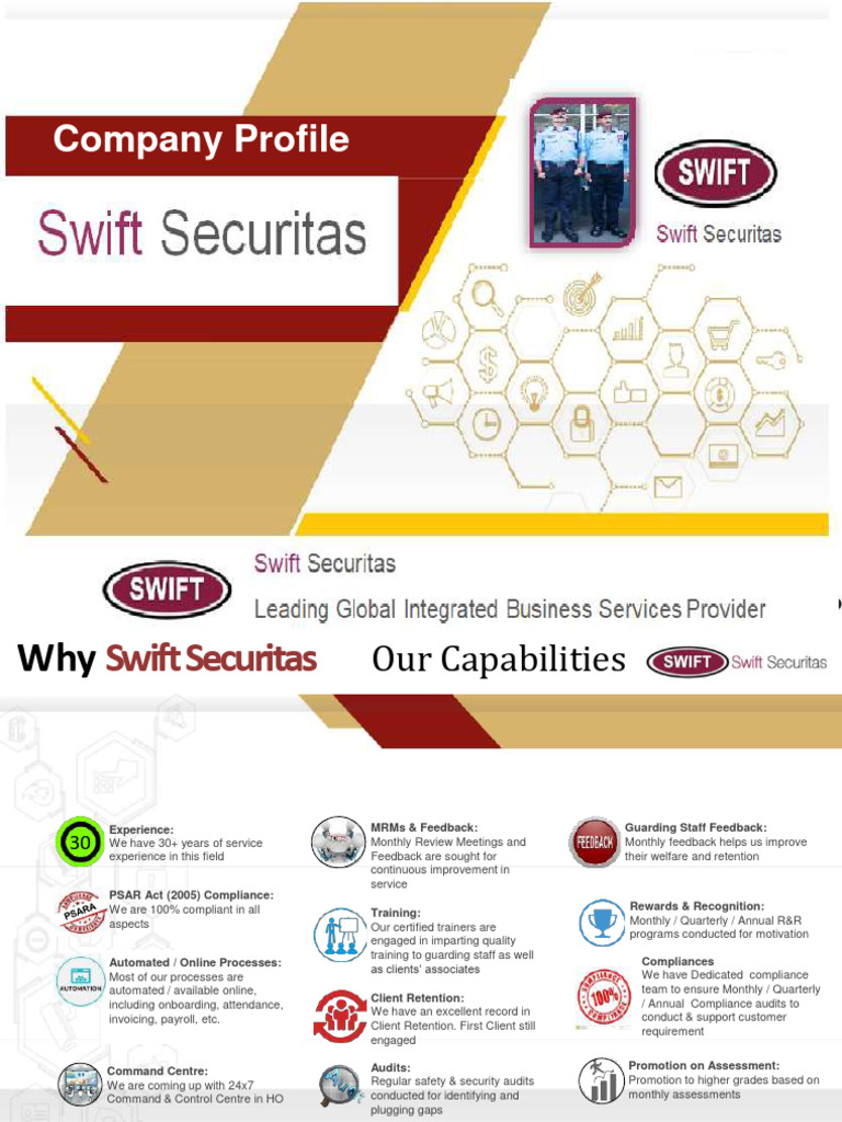 10.swift Securitas - Profile | PDF | Closed Circuit Television | Audit