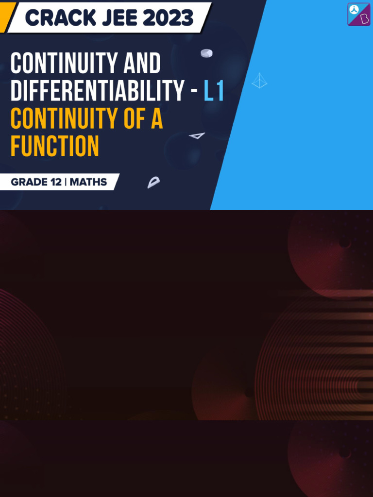 Continuity and Differentiability L1 | PDF | Continuous Function | Function (Mathematics)