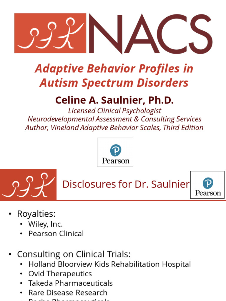 2021 Adaptive Behavior Profiles Asd Webinar Handout Pdf Autism Spectrum Intellectual