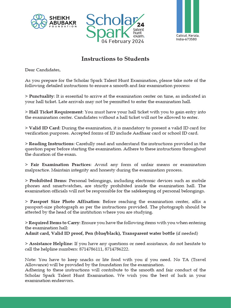Scholar Spark Instructions To Students | PDF | Identity Document ...