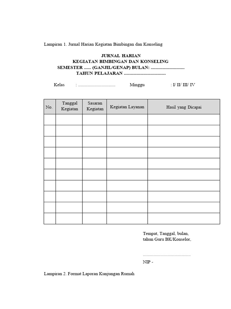 05 - Lampiran SOP BK 2021 | PDF