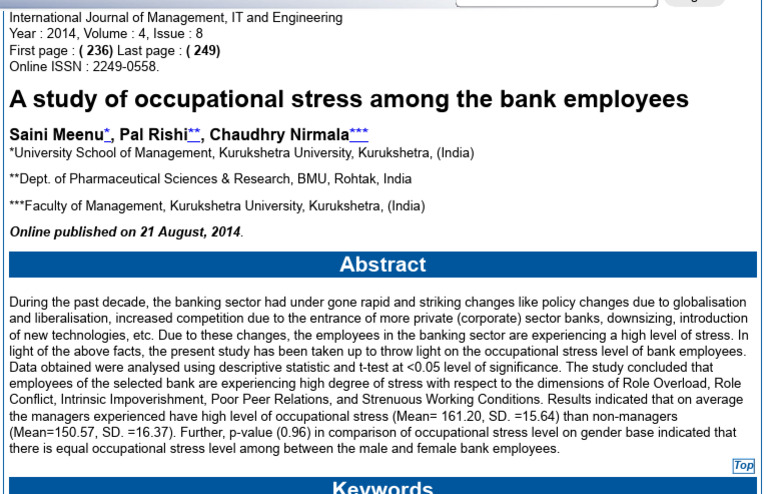 Stress Management Research | PDF