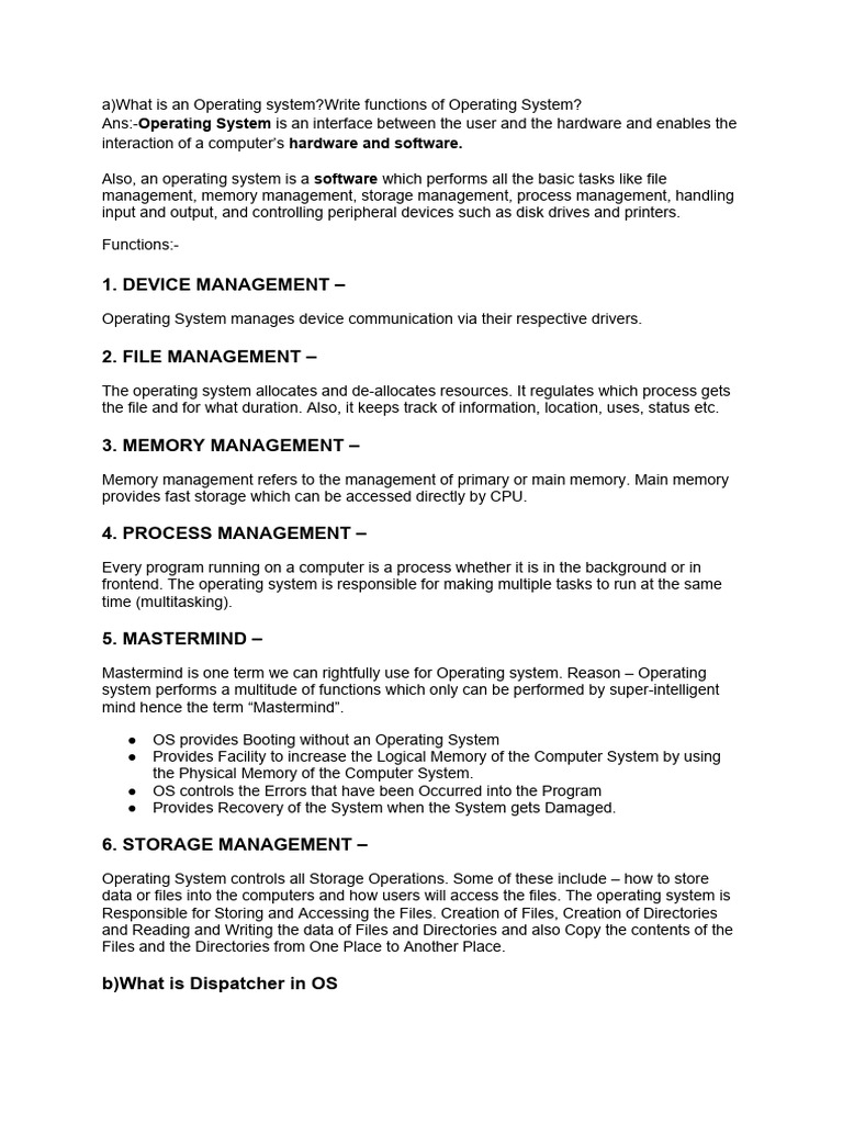 Operating System QB | PDF | Operating System | Process (Computing)