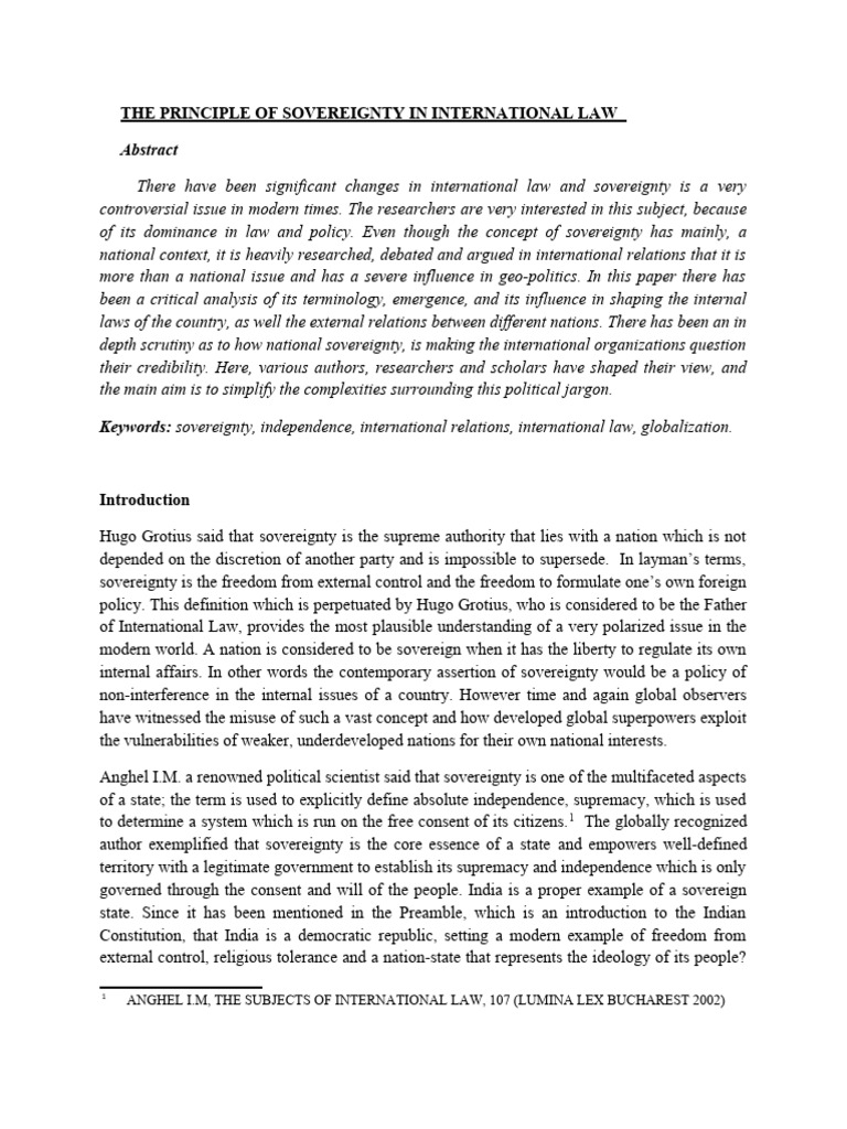Pil Research Paper | PDF | Sovereignty | International Law